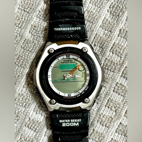 Casio | Accessories | Casio Thermosensor Fishing Gear Mens Watch Aqw1 ...